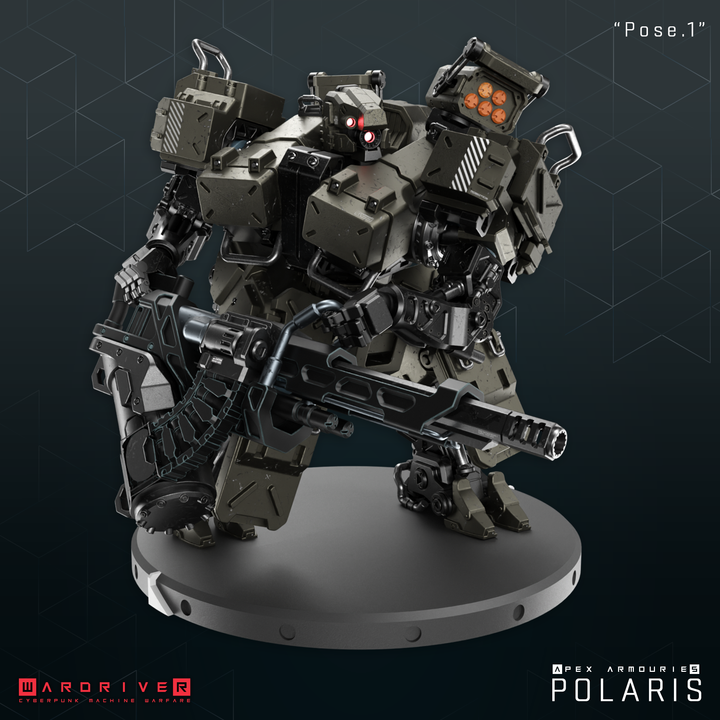 3D Printable Polaris Heavy Mech - Apex Armouries - WarDriver by Laserforge Miniatures